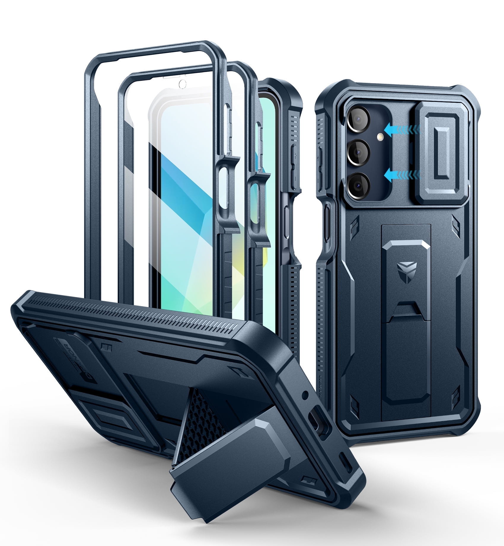 Dexnor for Samsung Galaxy A16 5G Case, [2 Front Frame] [Bulit-in Slide ...