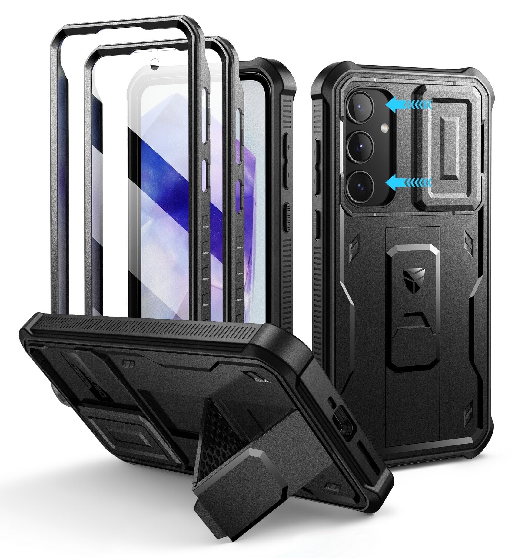 Dexnor for Samsung Galaxy A55 5G Case, [2 Front Frame] [Bulit-in Slide ...