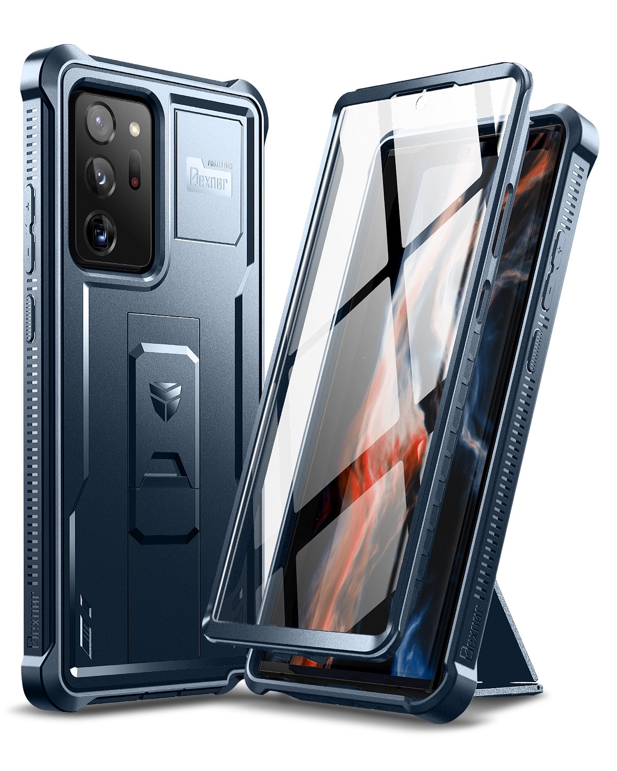 Dexnor Samsung Galaxy Note 20 Ultra Case, Heavy-Duty Shockproof Bumper with Kickstand, Blue ...