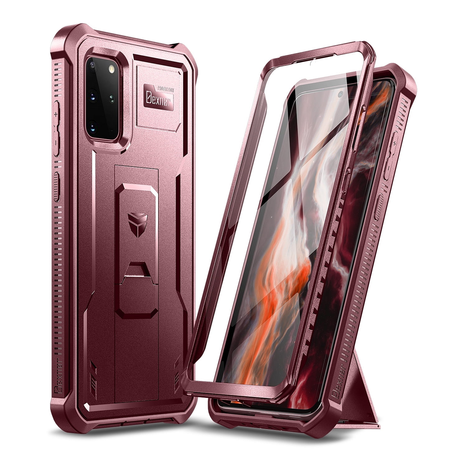 Dexnor for Samsung Galaxy S20+ Plus 5G Case, [Built in Screen Protector and Kickstand] Heavy ...