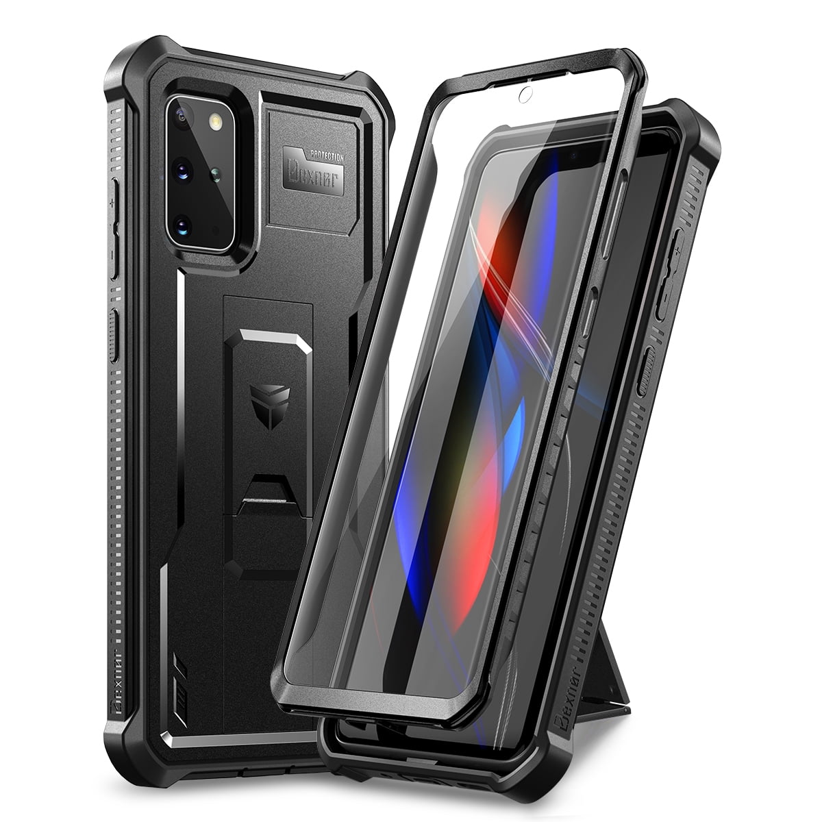 Dexnor Samsung Galaxy S20 Plus 5G Case, Built-in Screen Protector, Kickstand, Military Grade ...