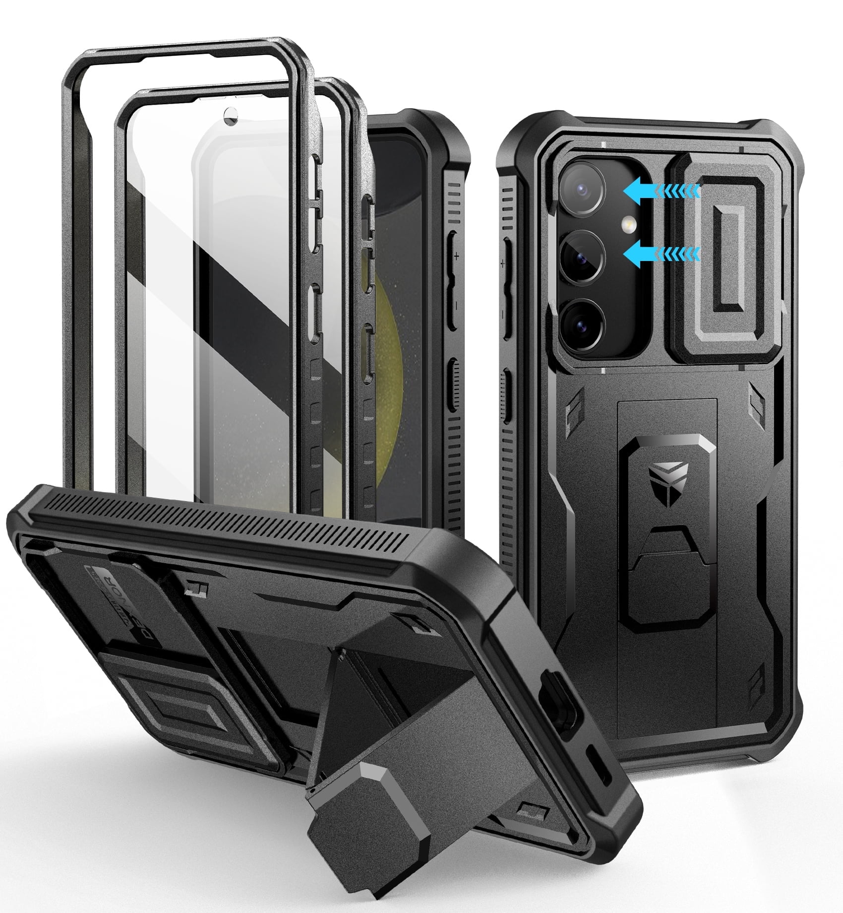 Dexnor Samsung Galaxy S24 Kickstand Case, 360° Full Body Bumper with ...