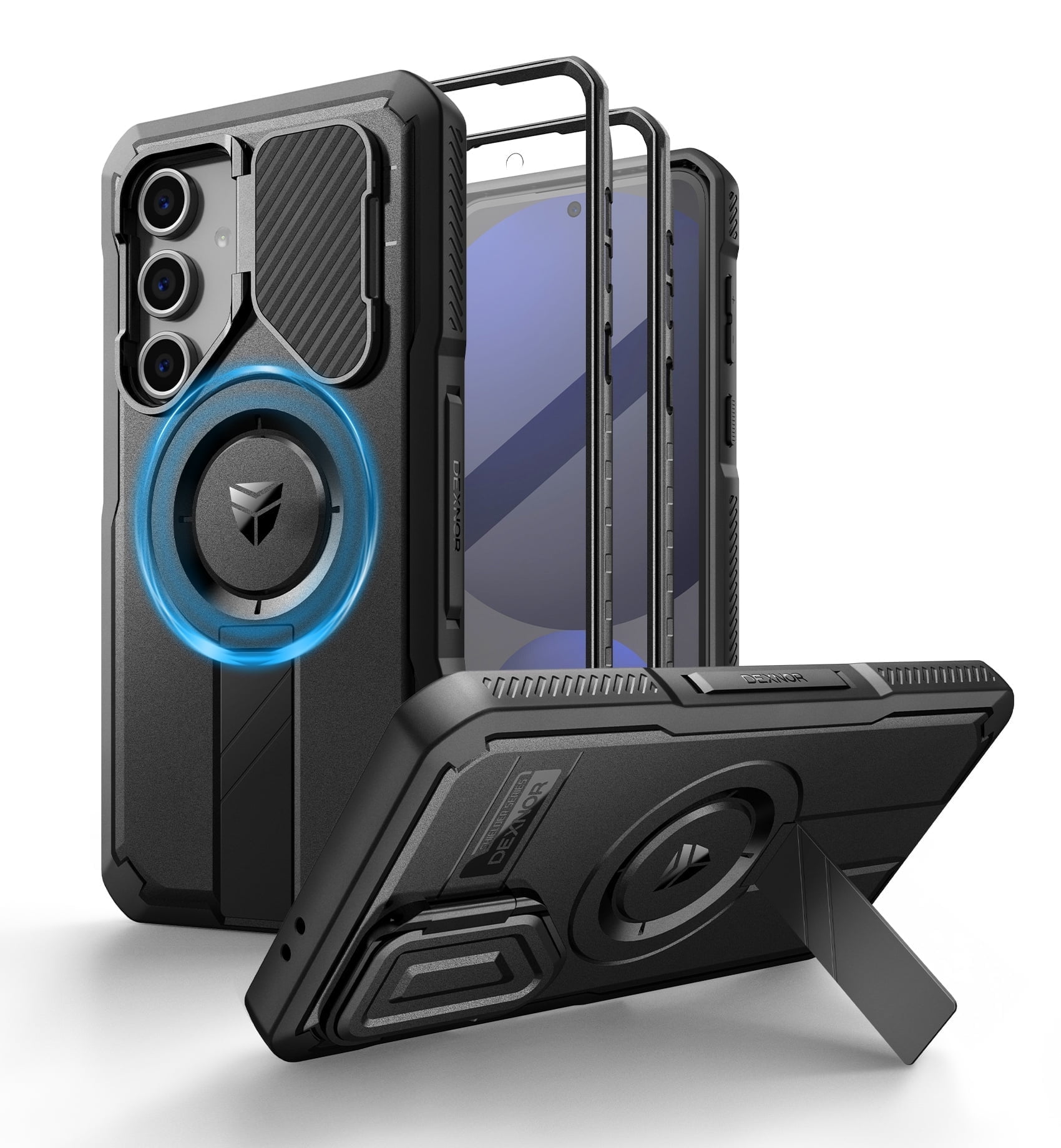 Dexnor Samsung Galaxy S24 FE Case, Flip Camera Cover, Kickstand, Screen Protector, MagSafe ...