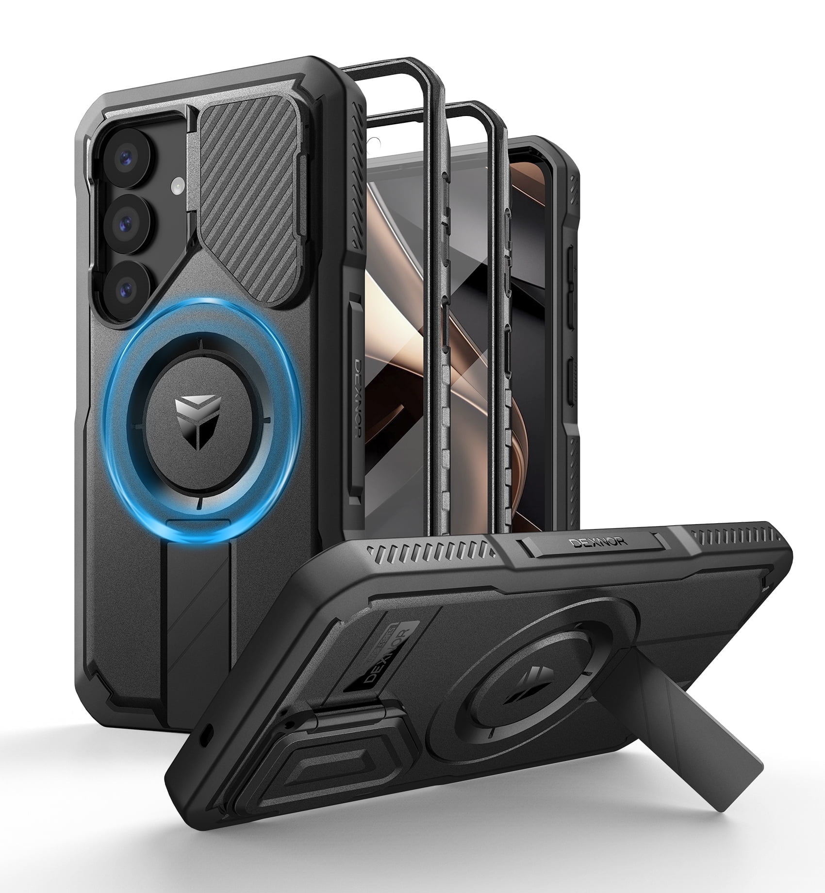Dexnor Samsung Galaxy S25 Case, Flip Camera Cover, MagSafe Compatible, Kickstand, Shockproof ...