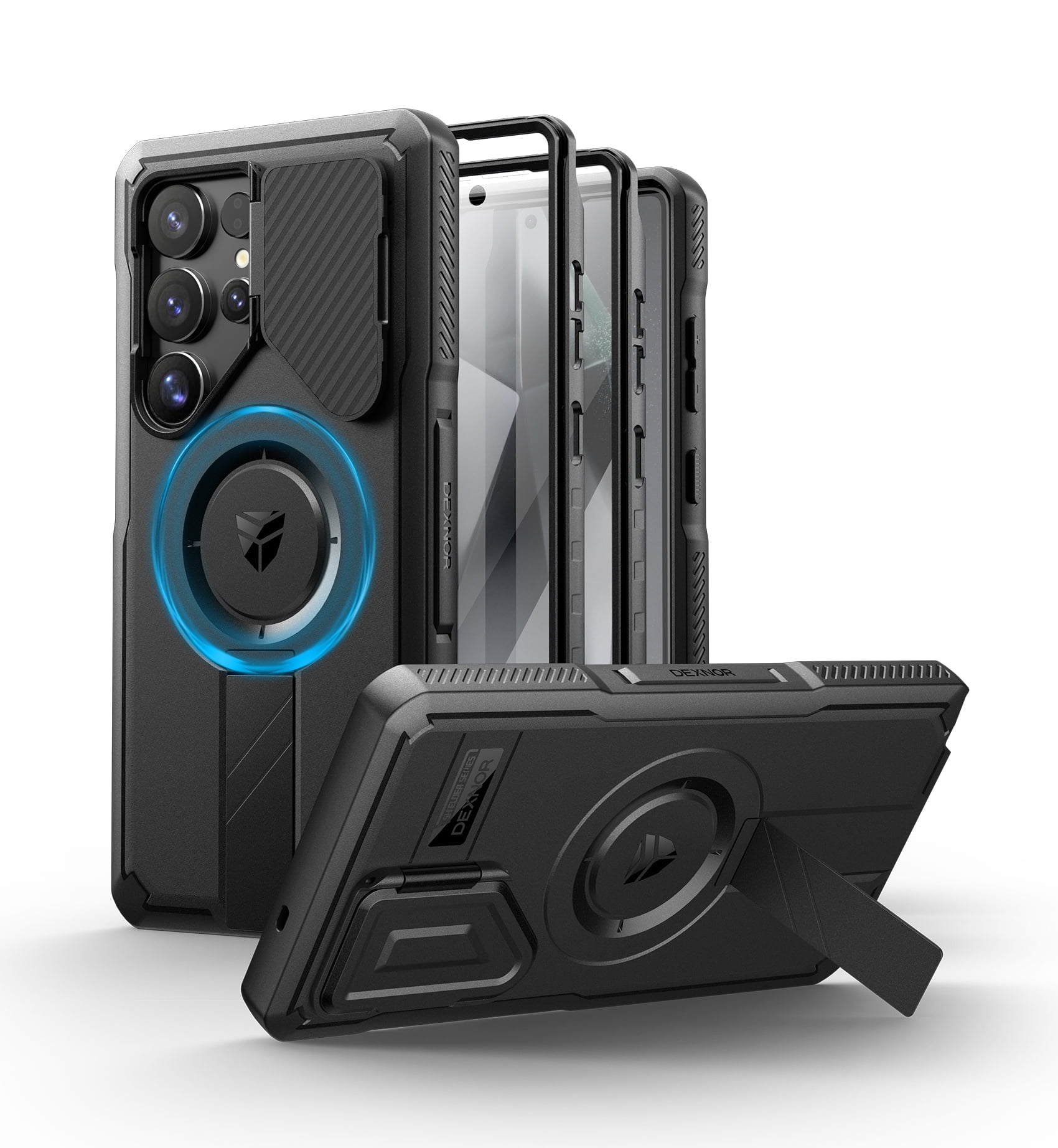 Dexnor for Samsung Galaxy S25 Ultra Case with Flip Camera Cover & Adjustable Kickstand & Built ...