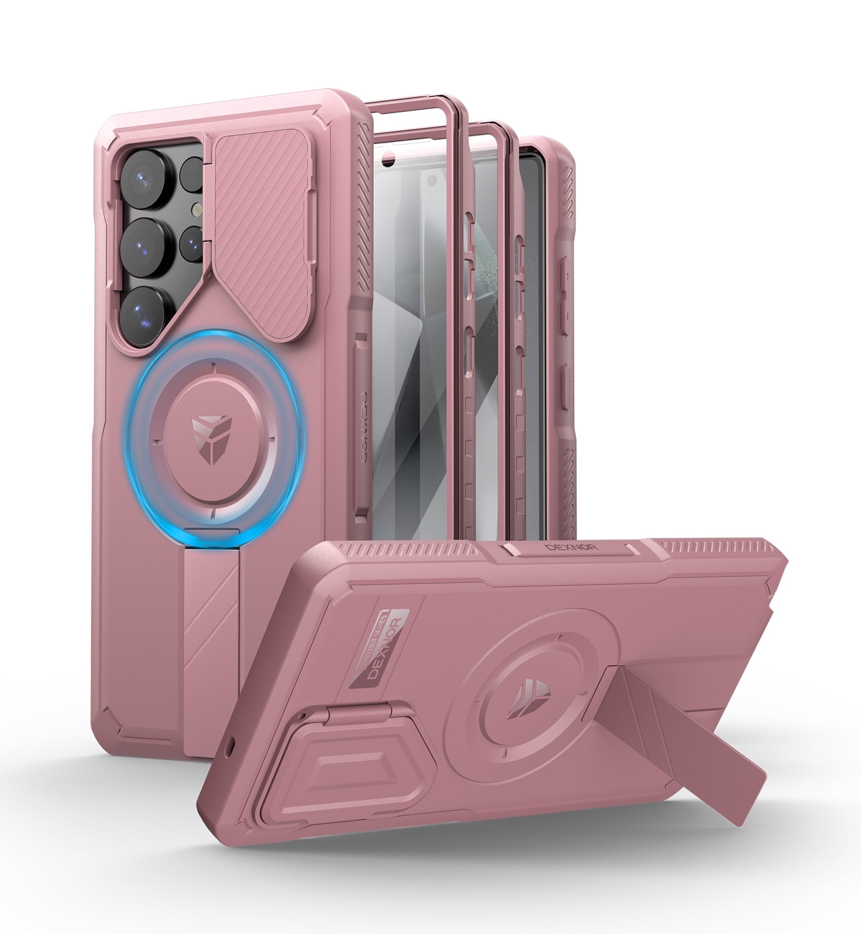 Dexnor for Samsung Galaxy S25 Ultra Case with Flip Camera Cover & Adjustable Kickstand & Built ...