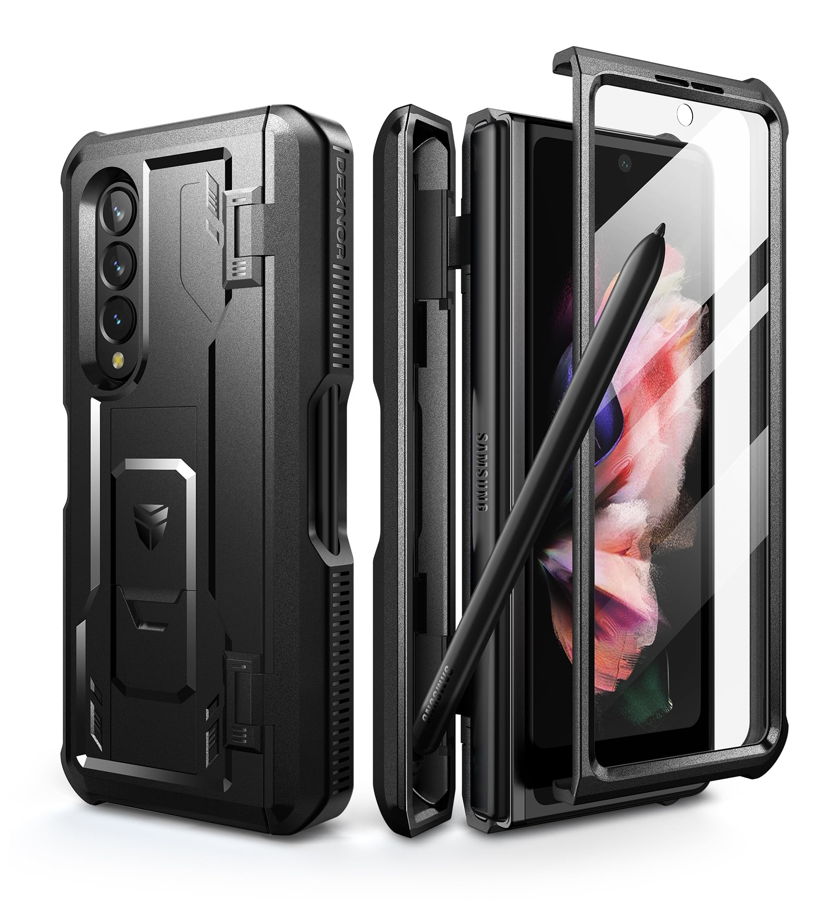 Dexnor Shielder Series Case for Samsung Galaxy Z Fold 3(2021), Military-Grade Full-Body ...