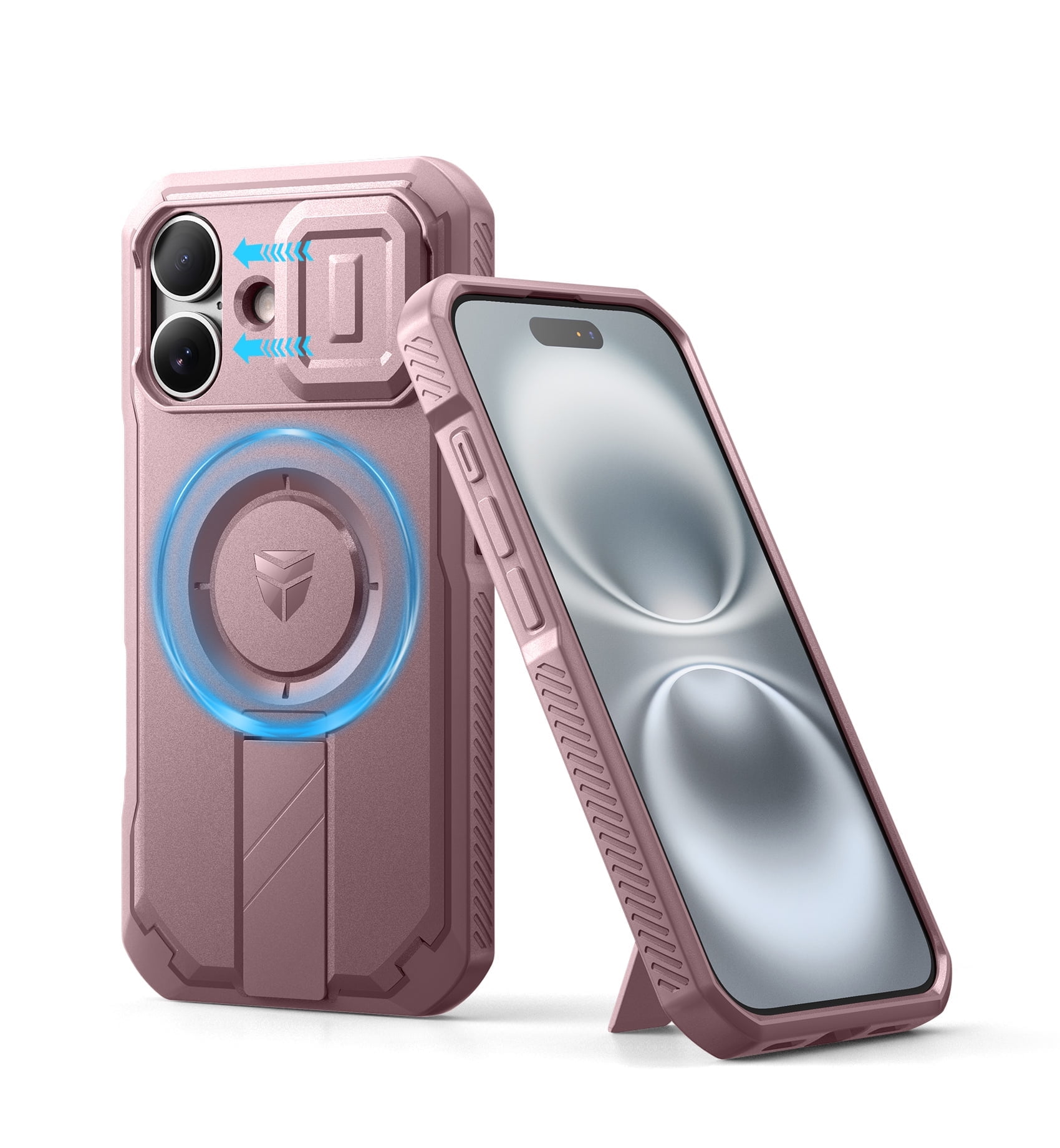 Dexnor Shielder Series for iPhone 16 Case with Slide Camera Cover & Adjustable Kickstand ...