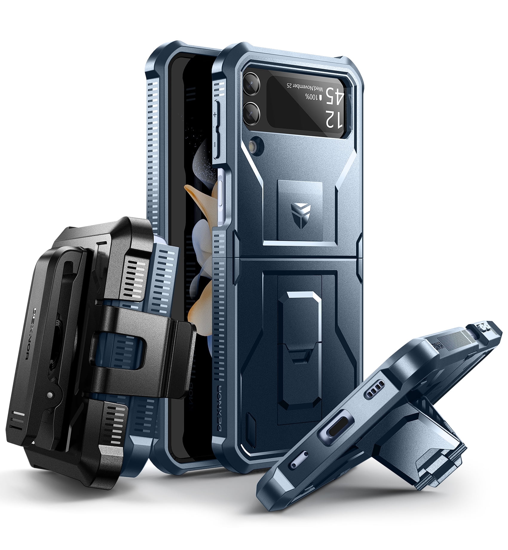 Dexnor Shockproof Case for Samsung Galaxy Z Flip 4 5G,Rugged Bumper ...