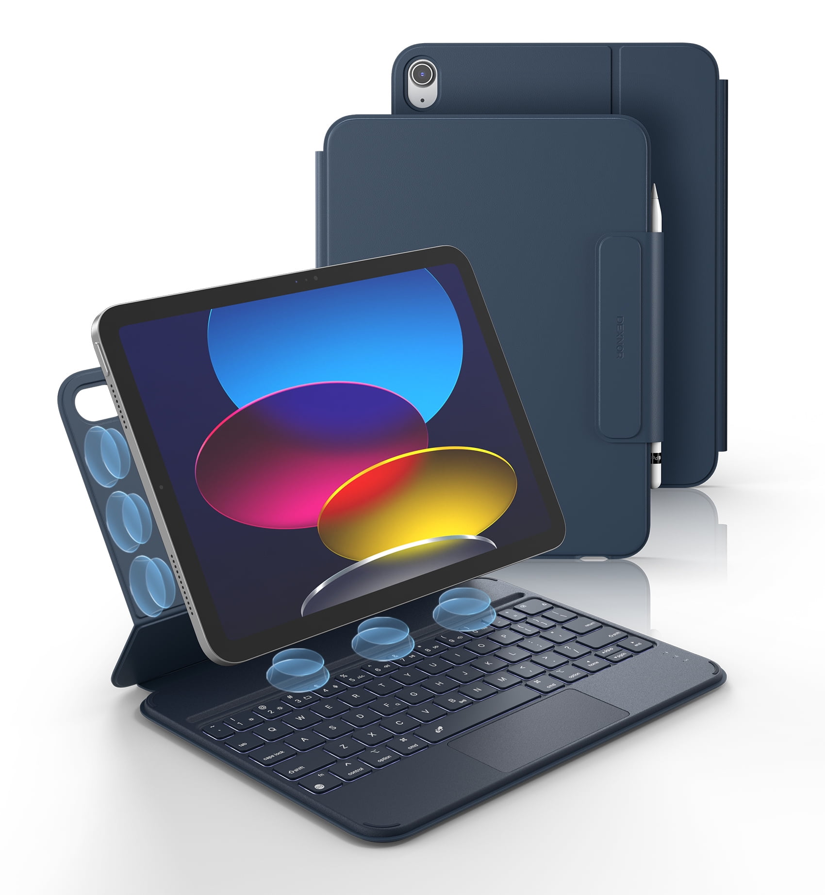 Dexnor for iPad 11th (A16)/ 10th Gen Case with Keyboard Ultra-Thin ...