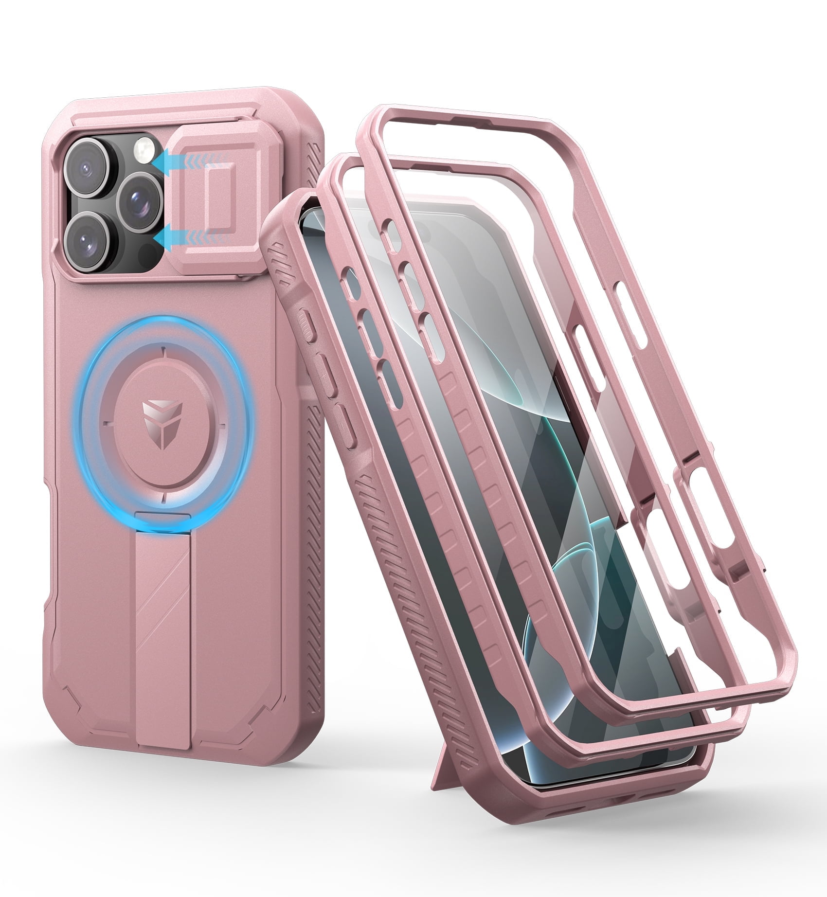 Dexnor for iPhone 16 Pro Max Case with Slide Camera Cover & Adjustable Kickstand & Built-in ...