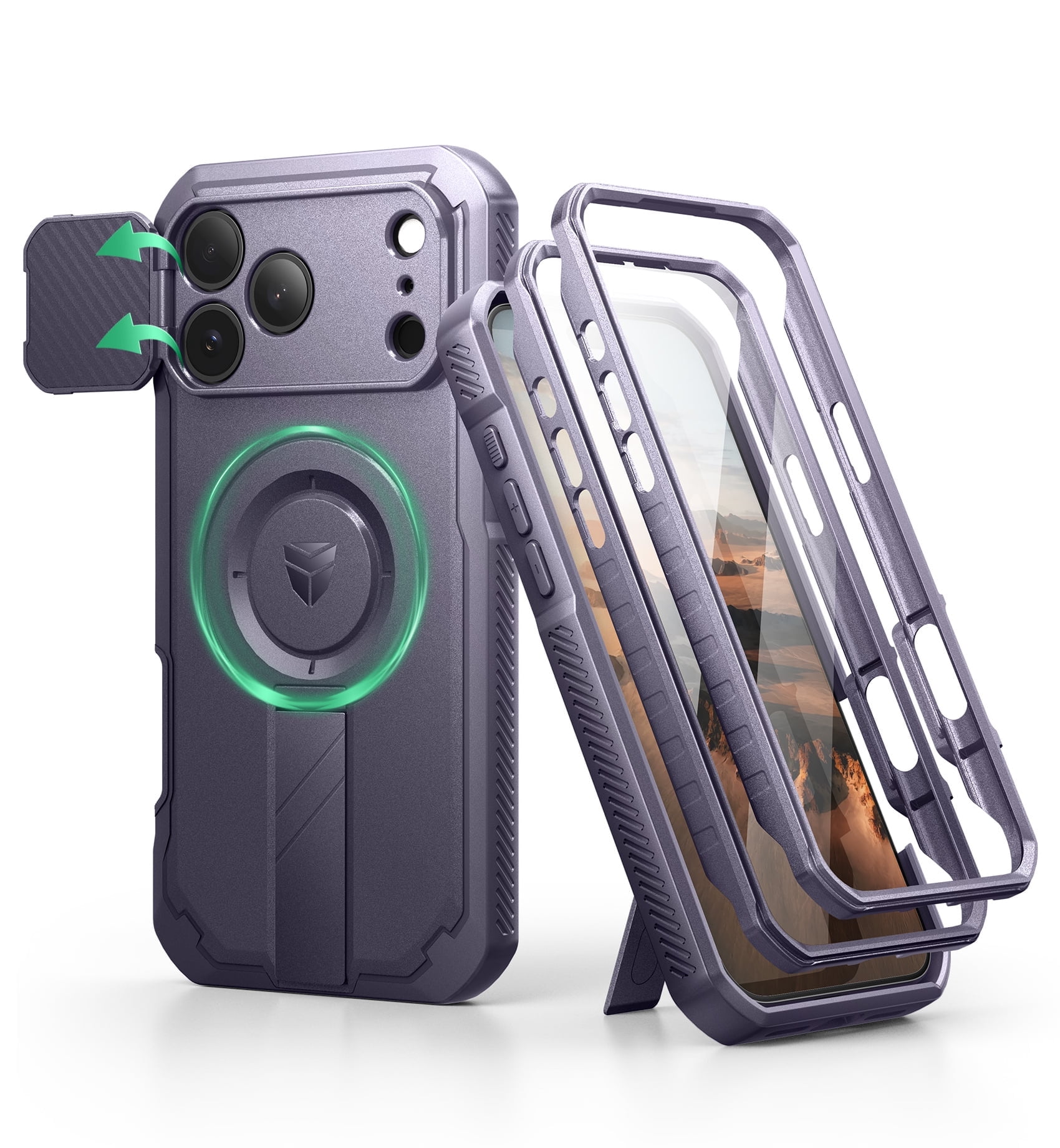 Dexnor for iPhone 17 Pro Max Case with Slide Camera Cover & Foldable ...