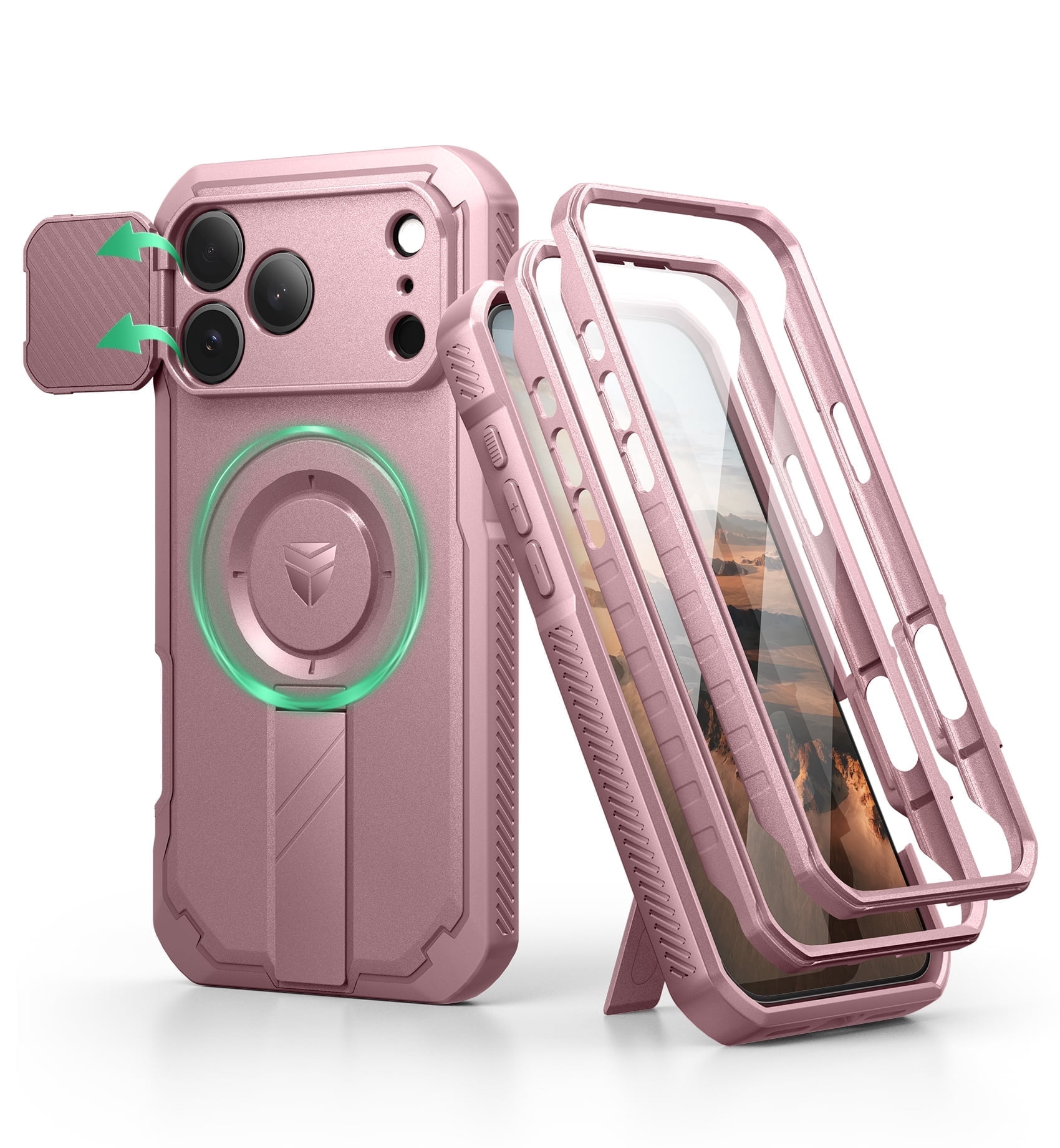 Dexnor for iPhone 17 Pro Max Case with Slide Camera Cover & Foldable ...