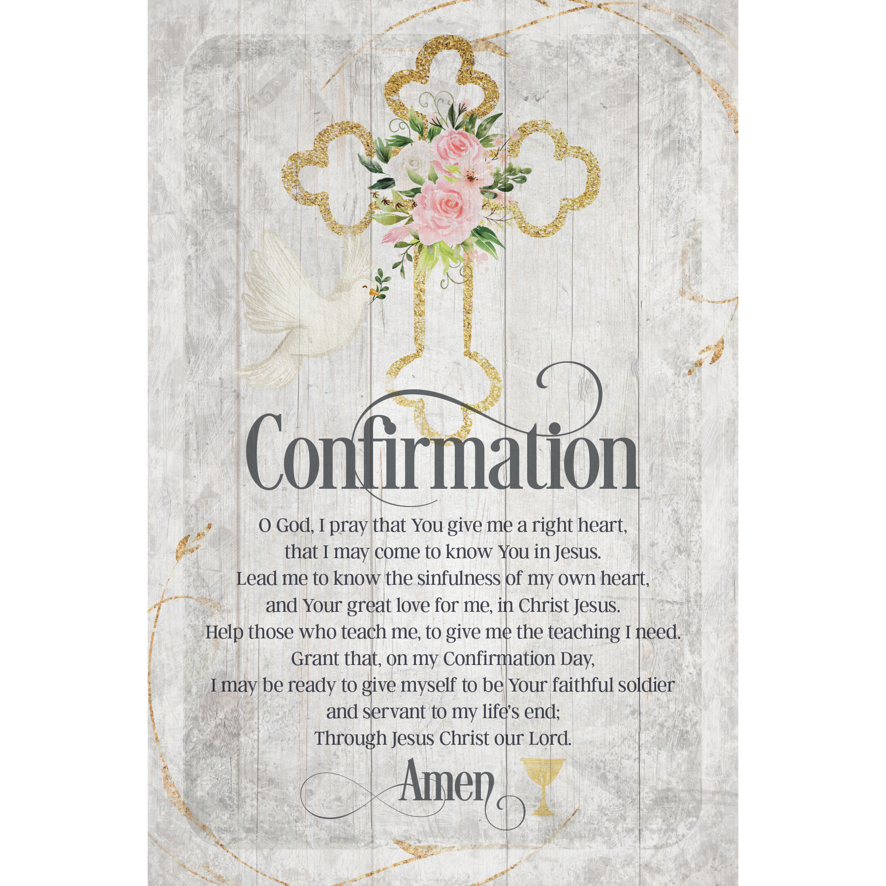 Dexsa Confirmation Symbols of Faith Inspirational Wood Plaque 6 inches ...
