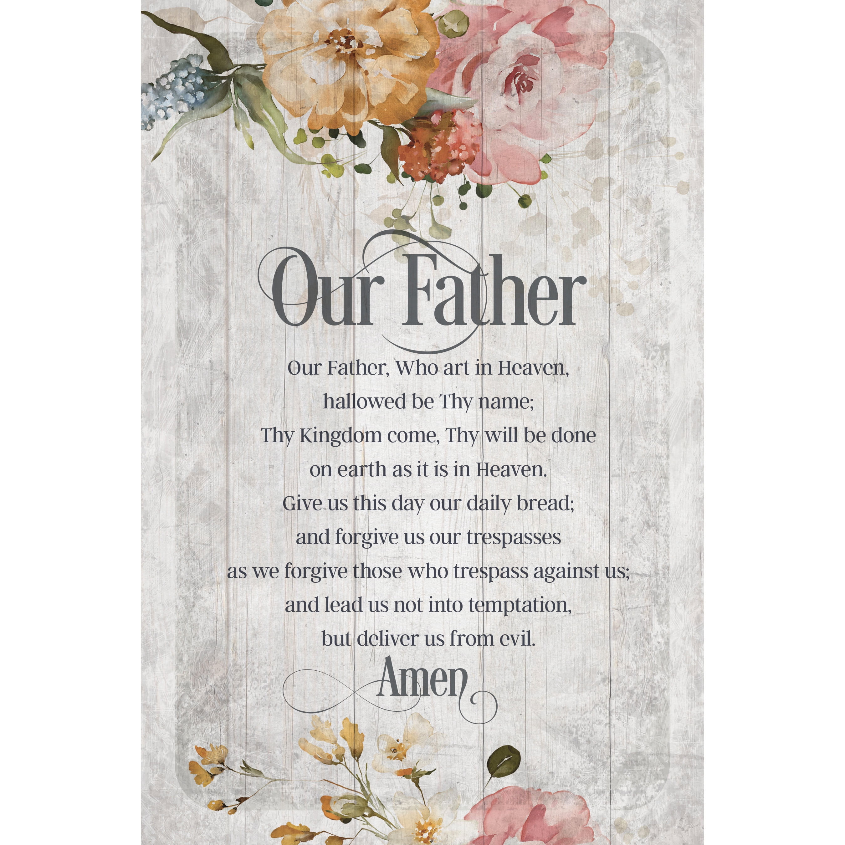 Dexsa Our Father Symbols of Faith Inspirational Wood Plaque 6 inches x ...