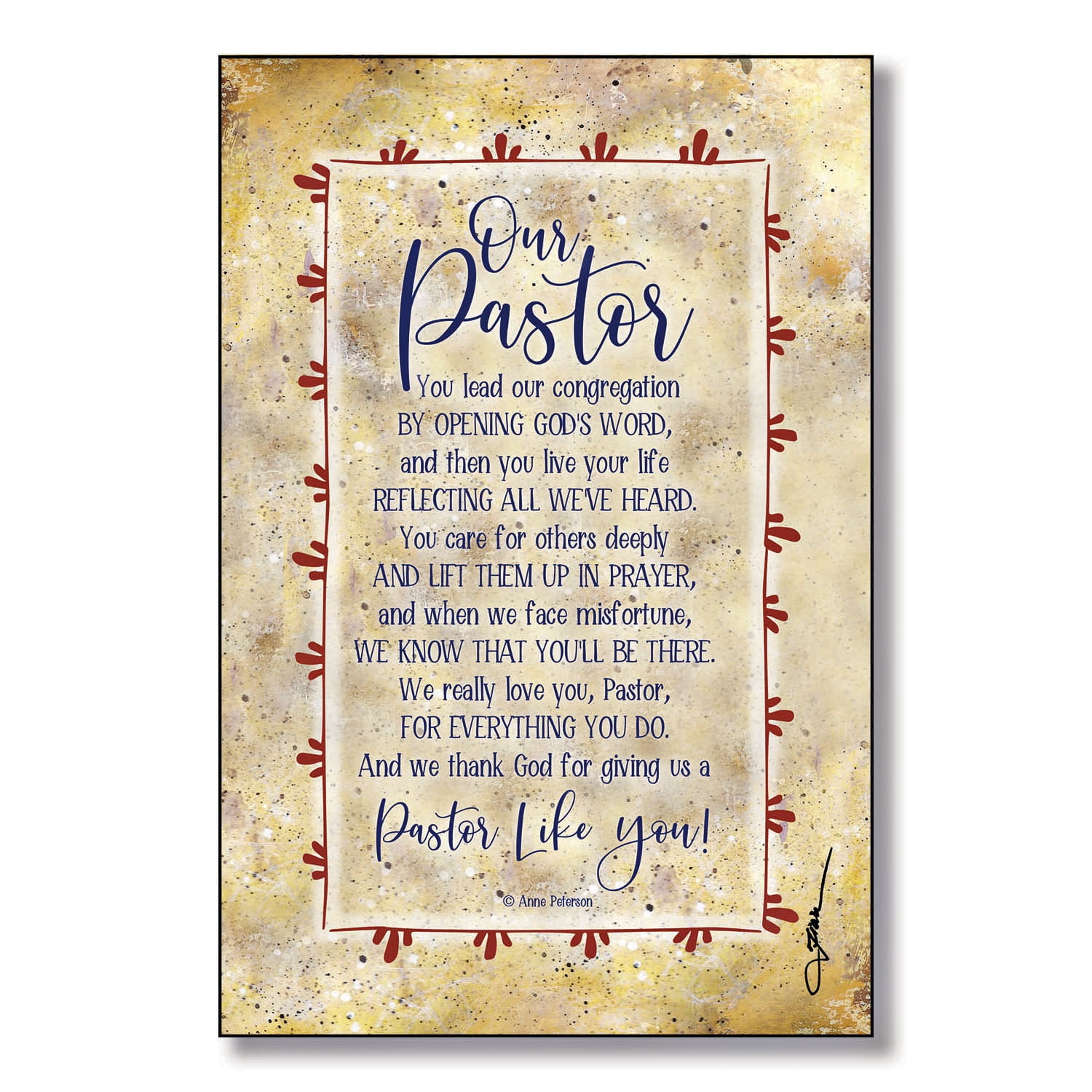 Dexsa Pastor Wood Plaque with Inspiring Quotes 6 in x 9 in - Walmart.com