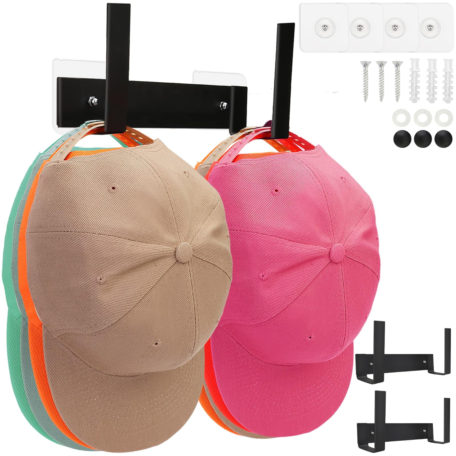 Dexspoeny 2 Packs Hat Organizer for Baseball Caps-Stainless Steel Hat ...