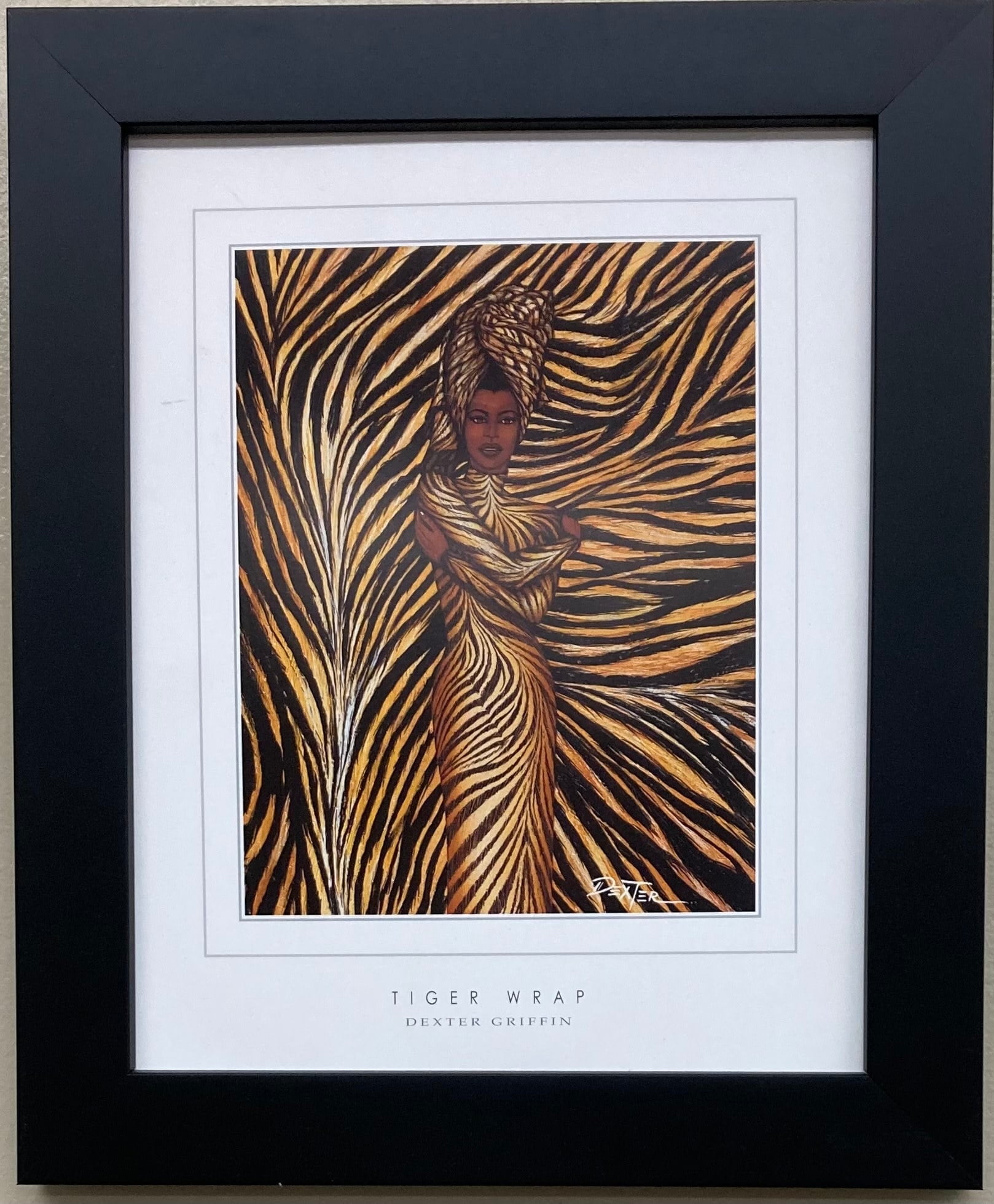 Dexter Griffin "Tiger Wrap" Custom FRAMED African American ART Black ...