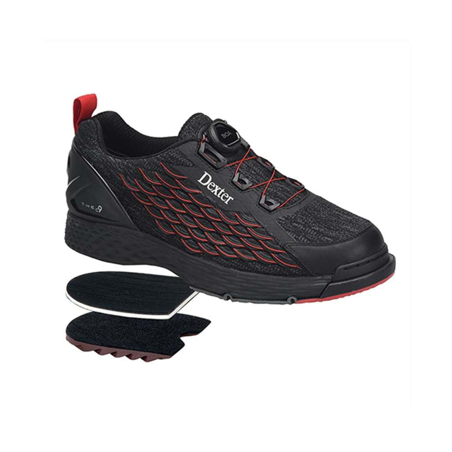 Dexter Mens C-9 Knit BOA Bowling Shoes Right Hand - Black/Red 8 ...