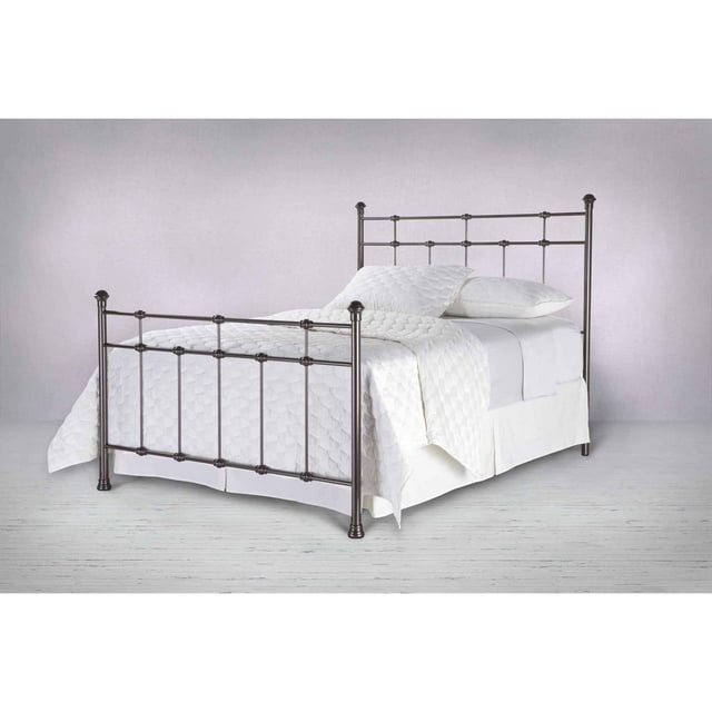 Dexter Metal Headboard Panel with Decorative Castings and Finial Posts ...