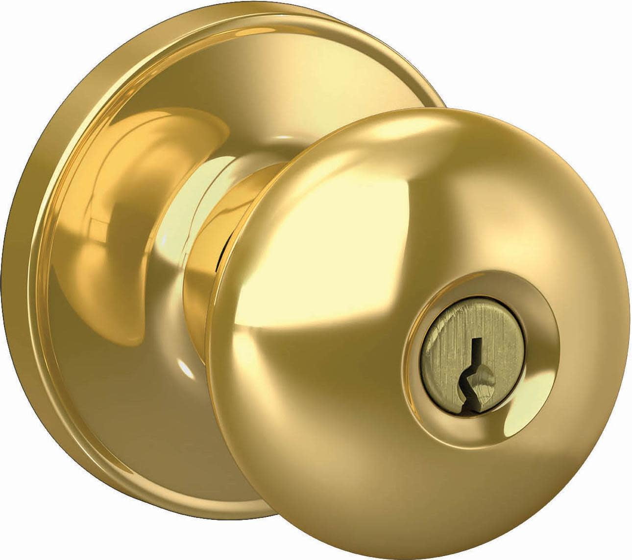 Dexter by Schlage J54STR605 Stratus Keyed Entry Knob, Bright Brass ...