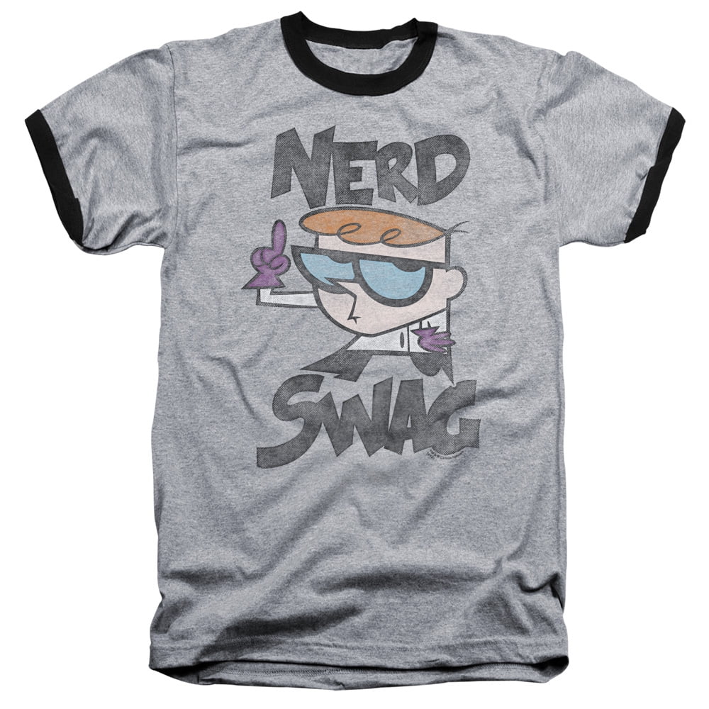 Dexter's Laboratory Cartoon Network Nerd Swag Adult Ringer T-Shirt Tee ...