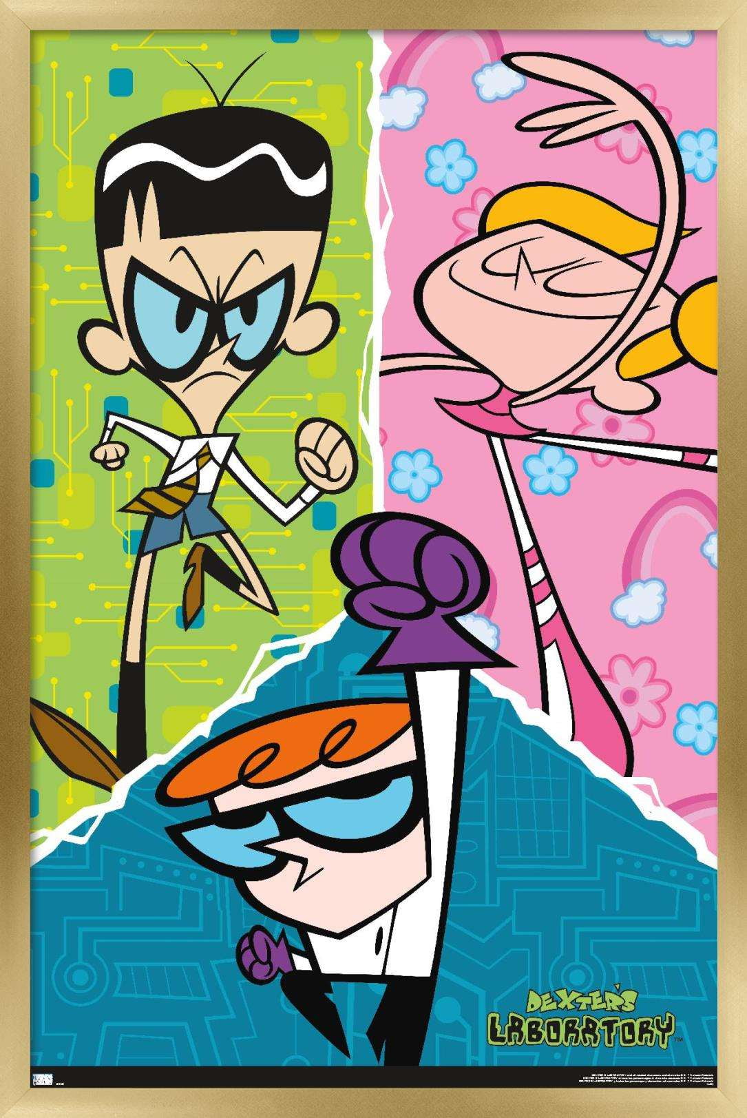 Dexter's Laboratory - Group Wall Poster, 14.725" x 22.375", Framed ...
