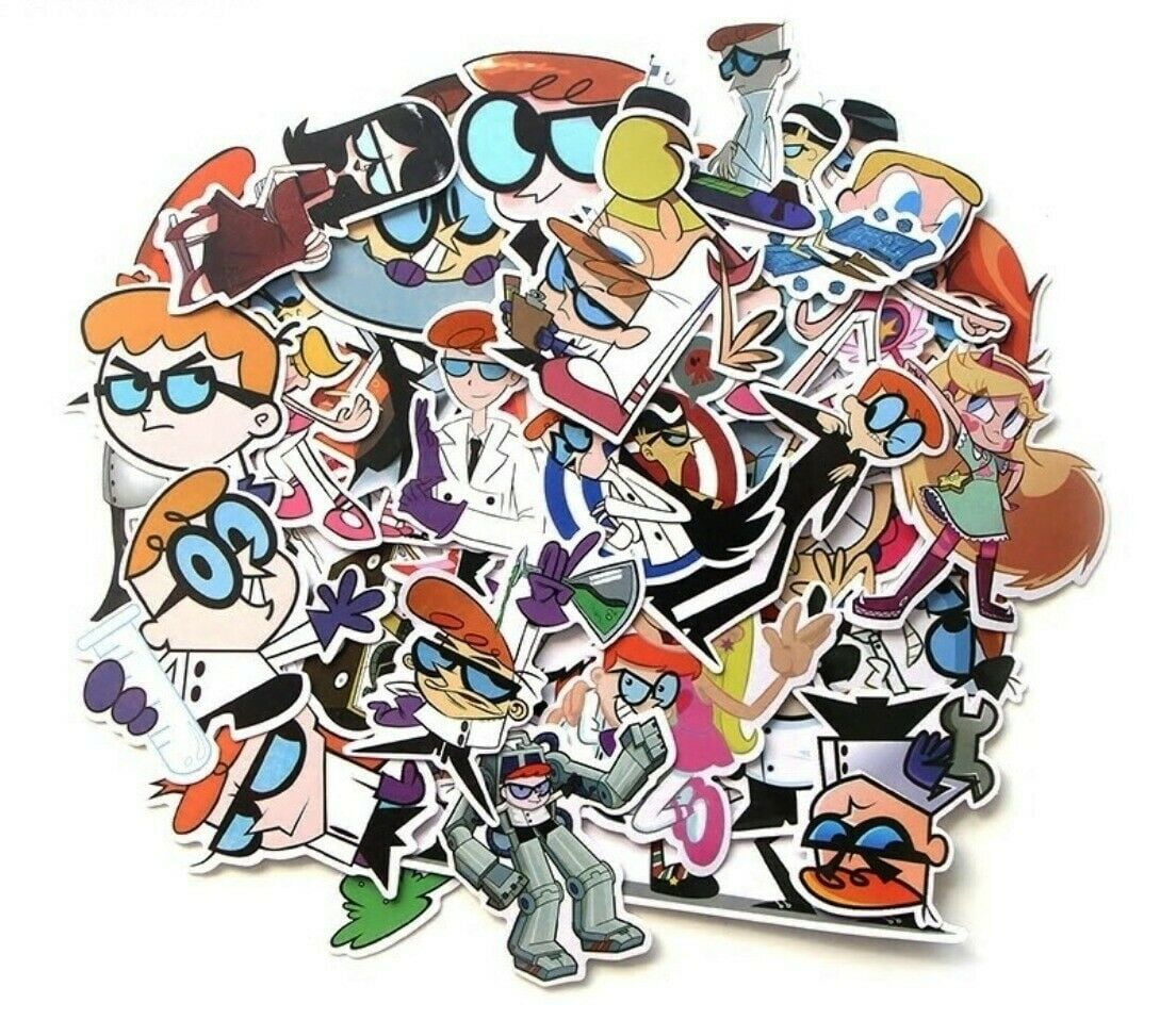Dexters Lab Cartoon Themed Set of 39 Assorted Stickers Decal Set ...
