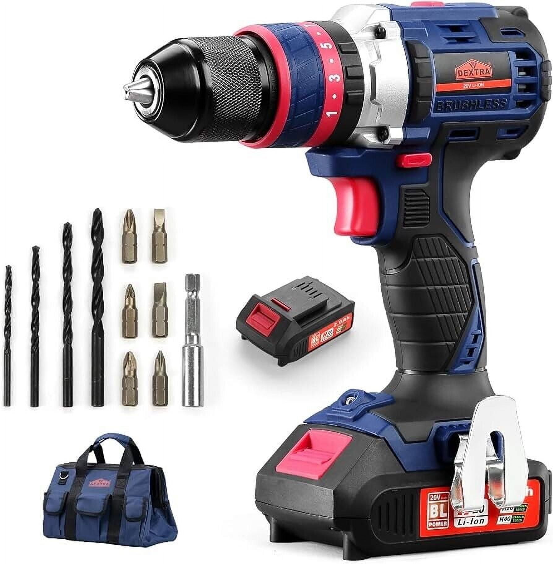 Dextra 20V Cordless Hammer Drill with 2.0Ah Battery and Charger ...