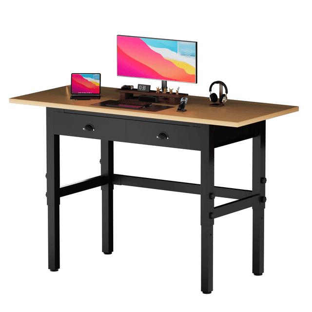 "Dextra 48"" Workbench with Large Drawers, Adjustable Legs & Power ...