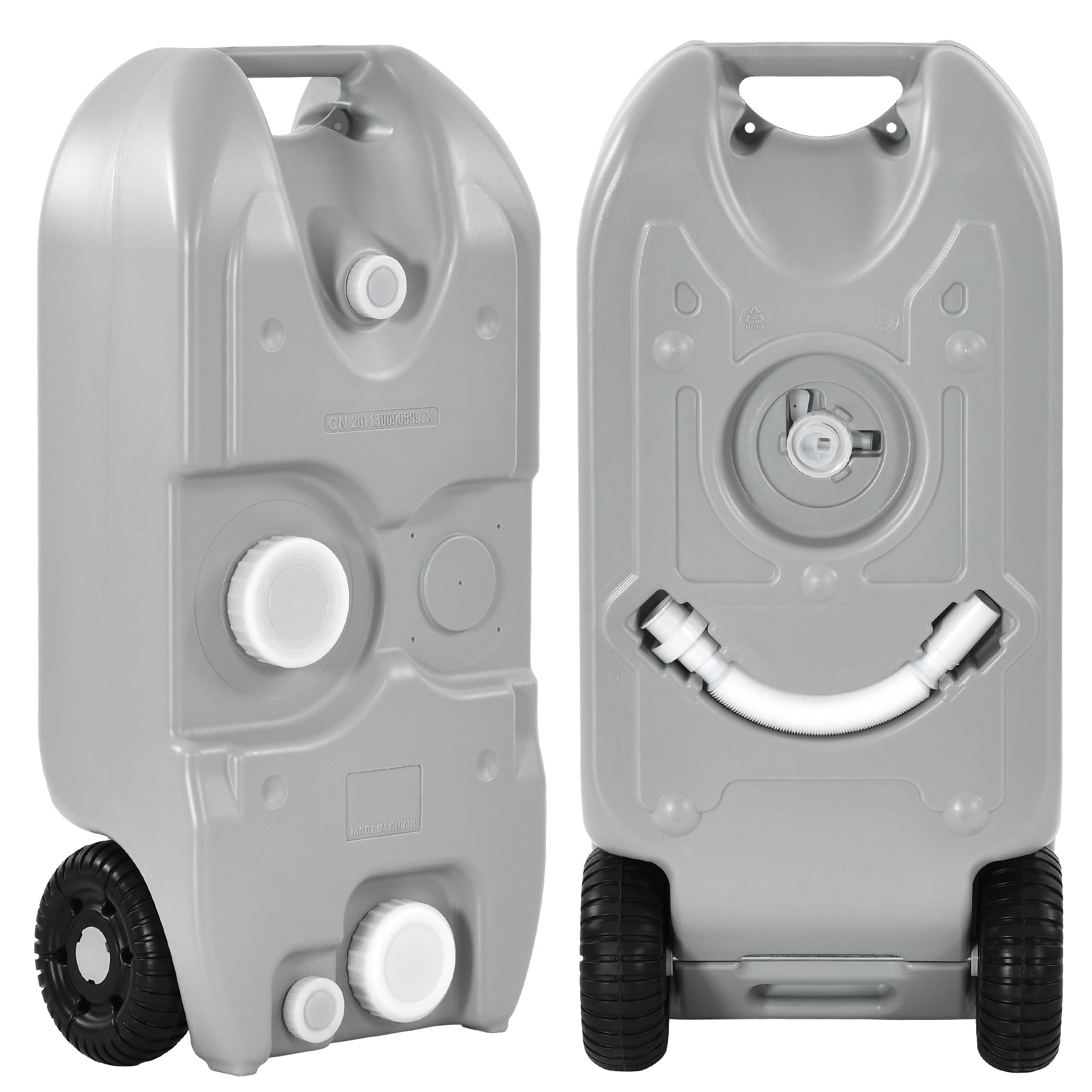 Dextrus 10.6 Gallon (40L) Portable Water Tank With Wheels, Filling Port ...