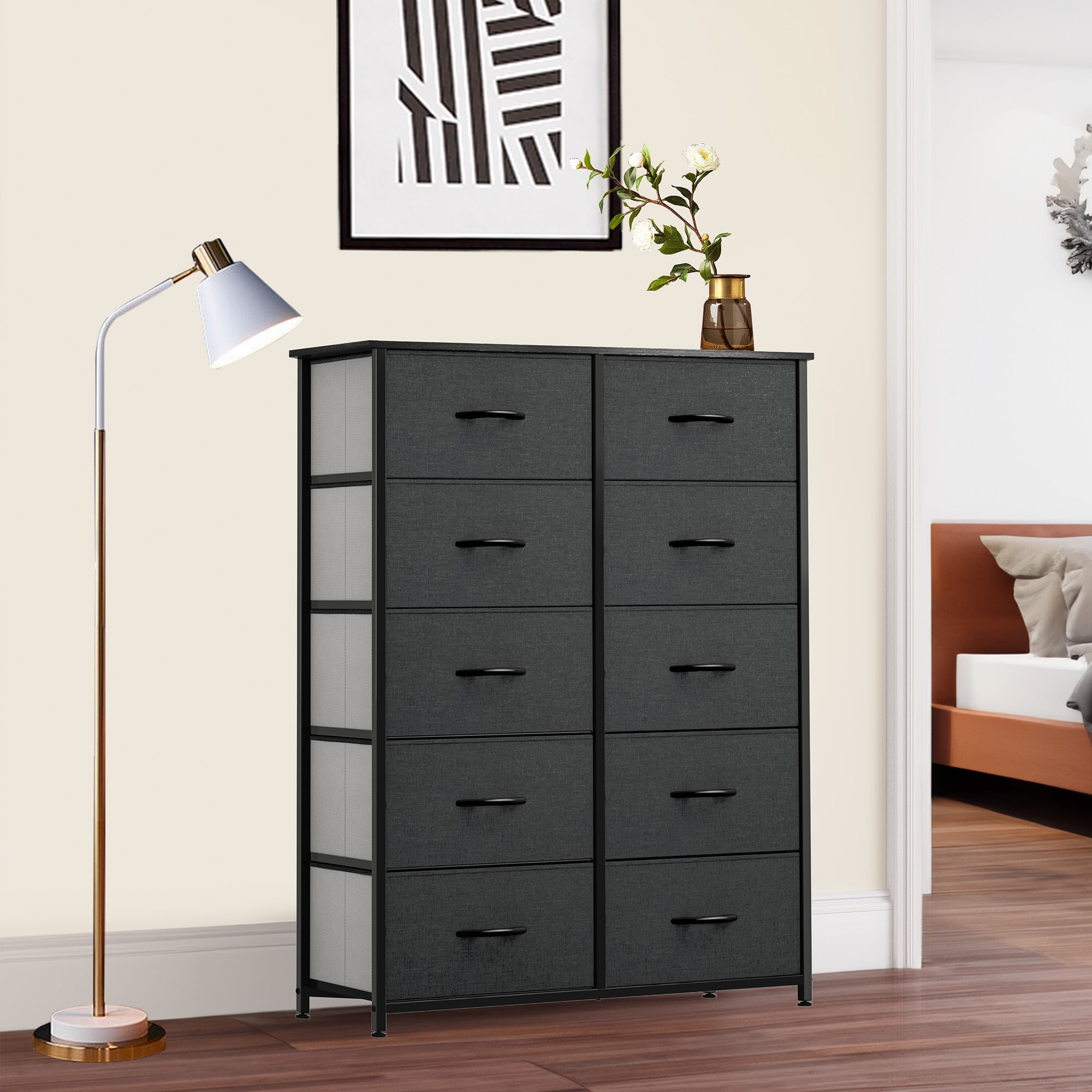 Dextrus 10-Drawer Fabric Dresser Storage Tower, Portable Clothes ...