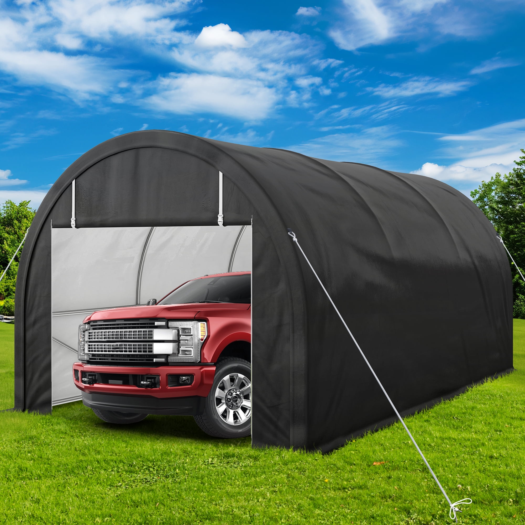 Dextrus 10' x 16' Portable Car Garage - Vehicle Port with Water, and UV ...