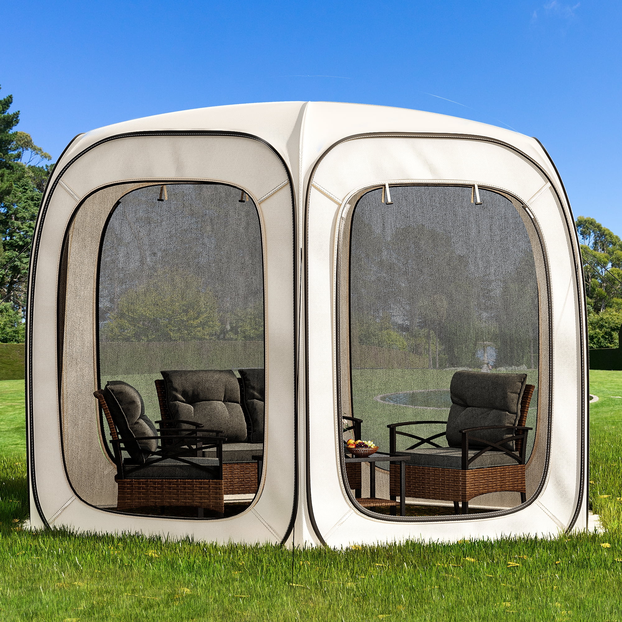 Dextrus 10x10ft Screen House Room Camping Tent,Outdoor Canopy Gazebo ...