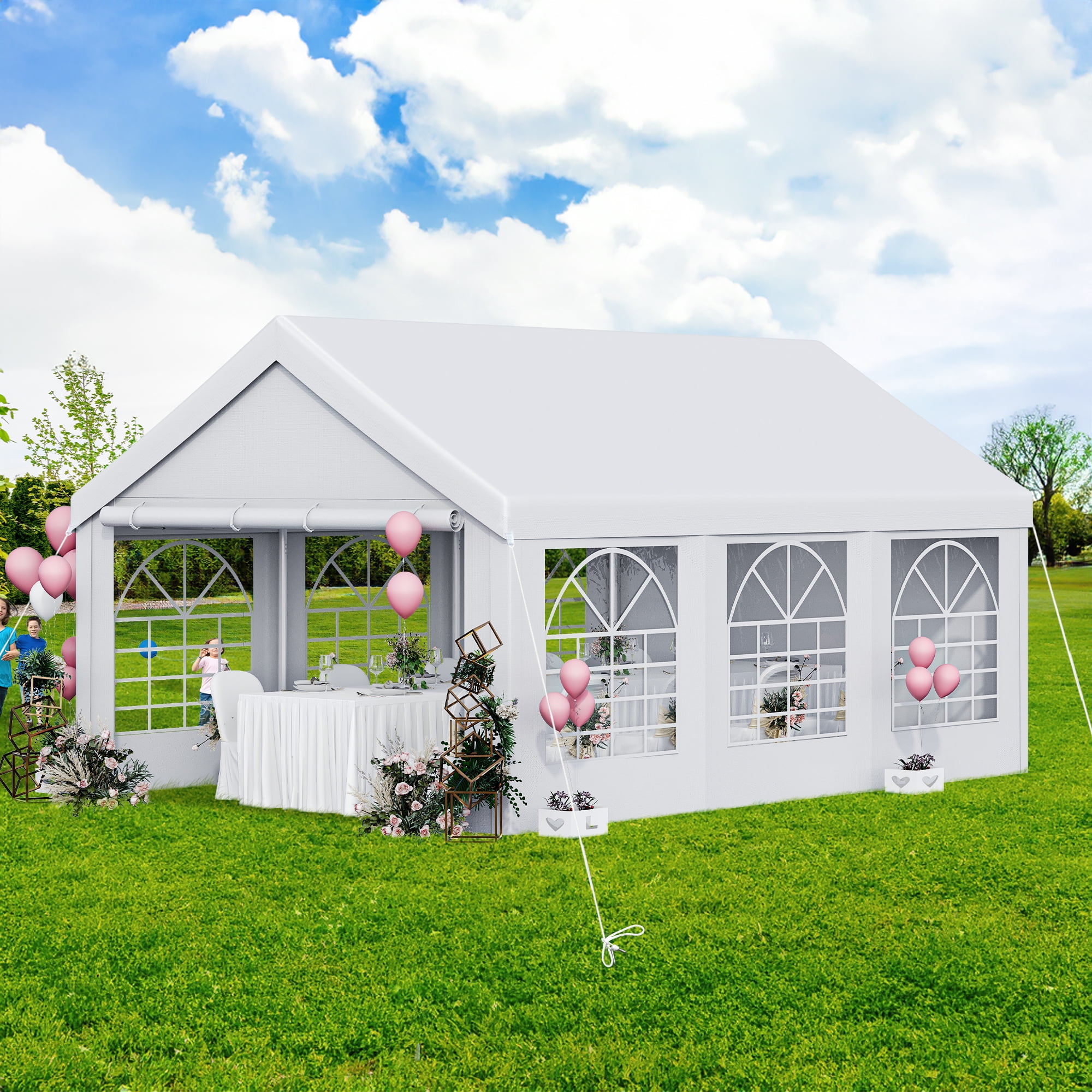 Dextrus 10x20ft Party Tent Heavy Duty Outdoor Wedding Tent Canopy Event ...