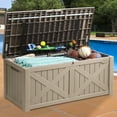 Dextrus 120 Gallon Large Deck Box, Resin Outdoor Storage, Waterproof ...