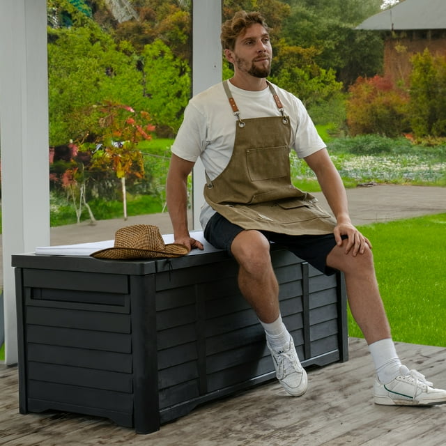 Dextrus Outdoor 120 Gallon Resin Deck Box Black