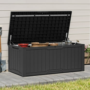 Dextrus 230 Gallon Outdoor Patio Deck Box, Large Resin Storage Box ...
