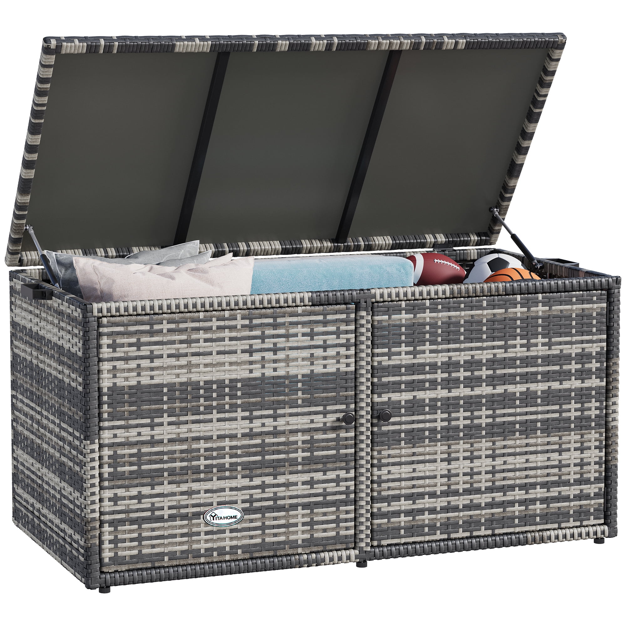 Free Shipping! Dextrus 120 Gallon Outdoor Wicker Storage Box, Large ...