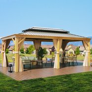 Aoxun 12x16 ft Outdoor Hardtop Gazebo, Permanent Aluminum & Galvanized ...