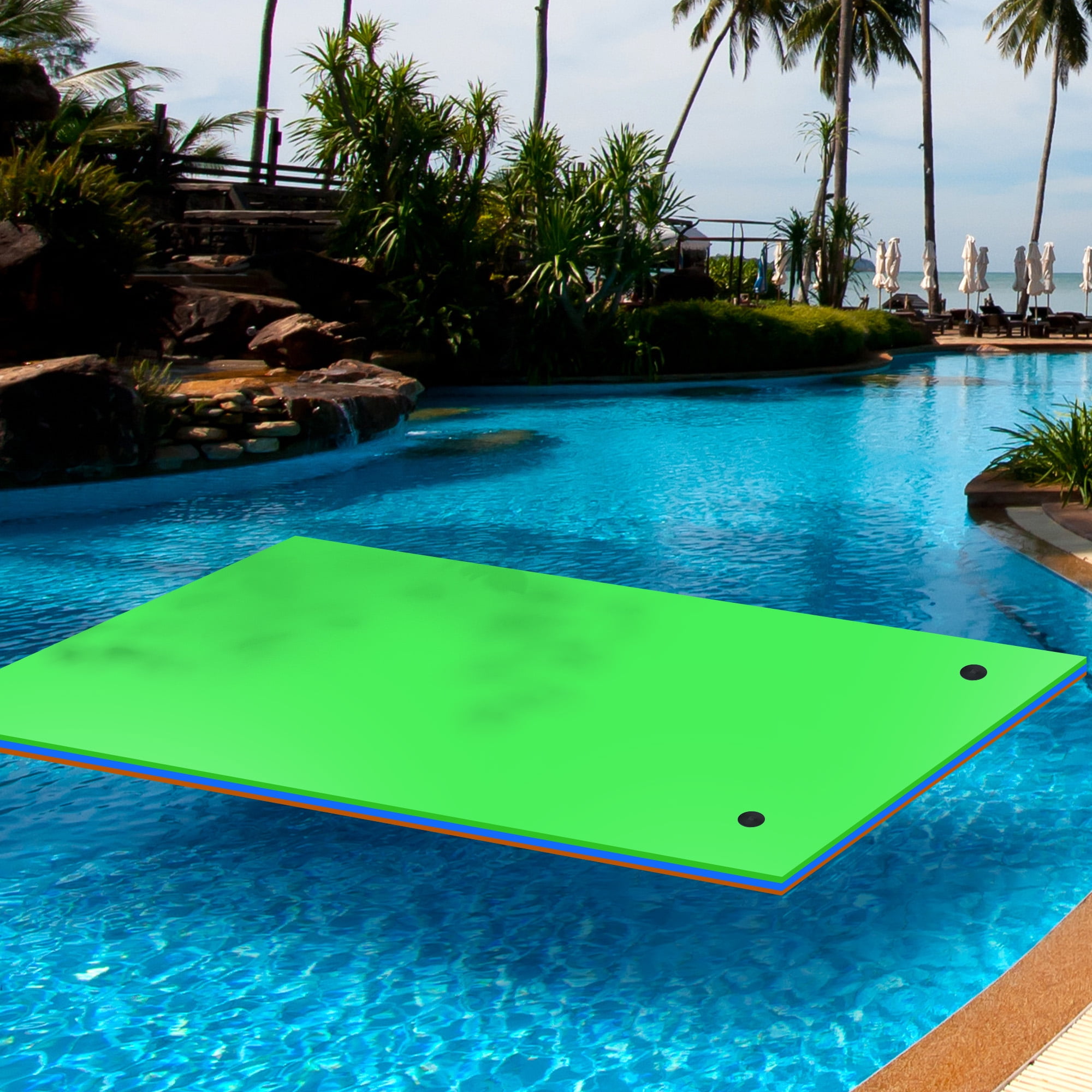 Dextrus 12x6FT Water Floating Mat,Lily Pad Inflatable for Pools ...