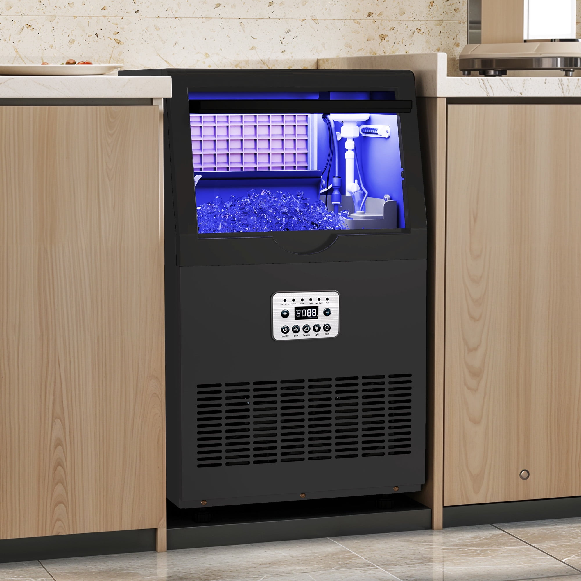 Dextrus 130 LBS Commercial Ice Maker, 44 Ice Cubes Under Counter ...