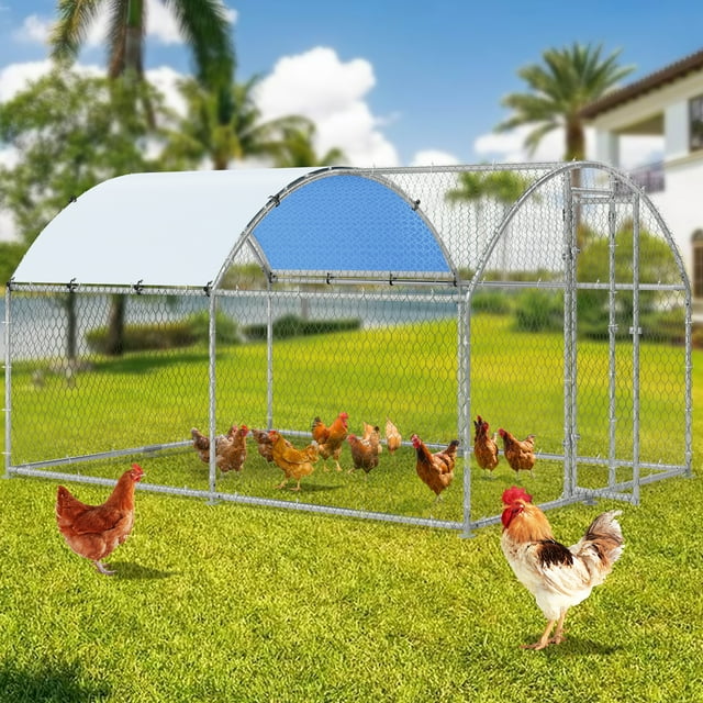 Free Shipping! Dextrus 130 Sq.Ft Large Metal Chicken Coop, Walk-in ...
