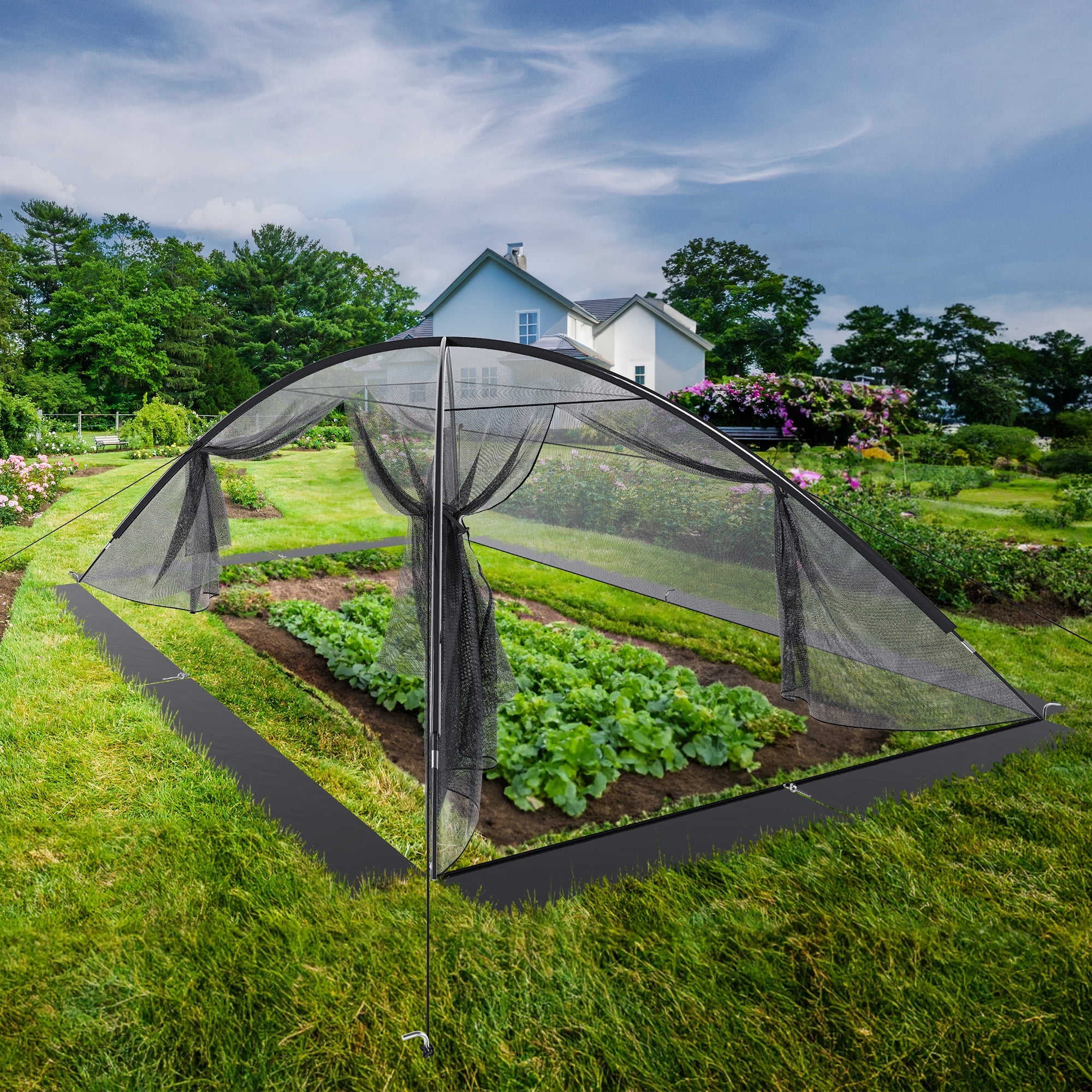 Dextrus Pond Dome Cover Net with Zipper Doors, UV Resistant, 14' x 10 ...