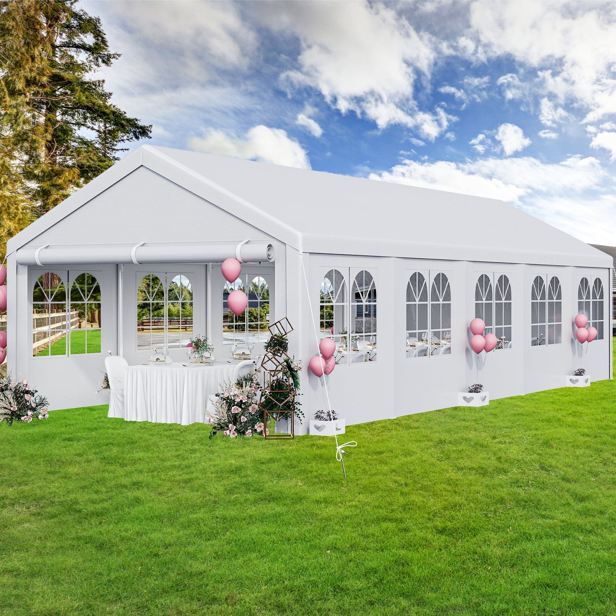 Dextrus 16x32ft Heavy-Duty Wedding Party Tent, Galvanized Steel ...
