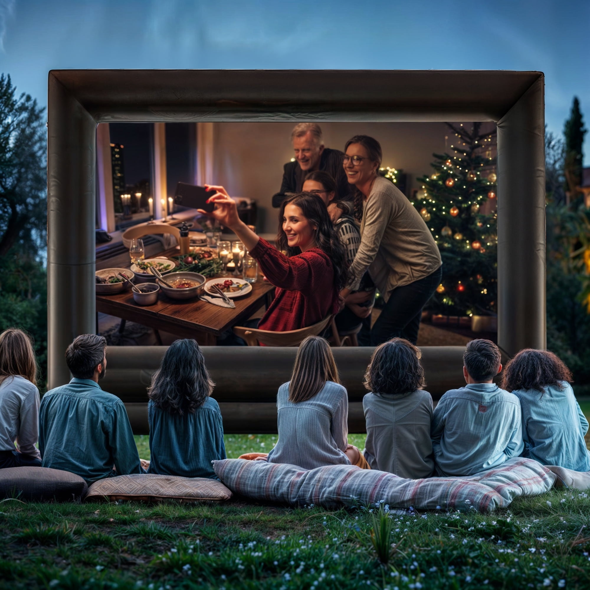 Dextrus 17 FT Blow-Up Cinema Display, Outdoor Projector Screen with ...