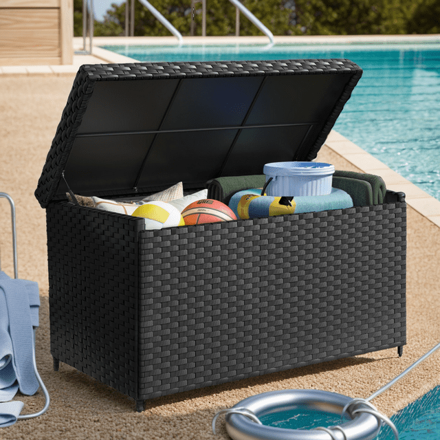Dextrus 170 Gallon Weatherproof Deck Box Patio Garden Pool Storage ...