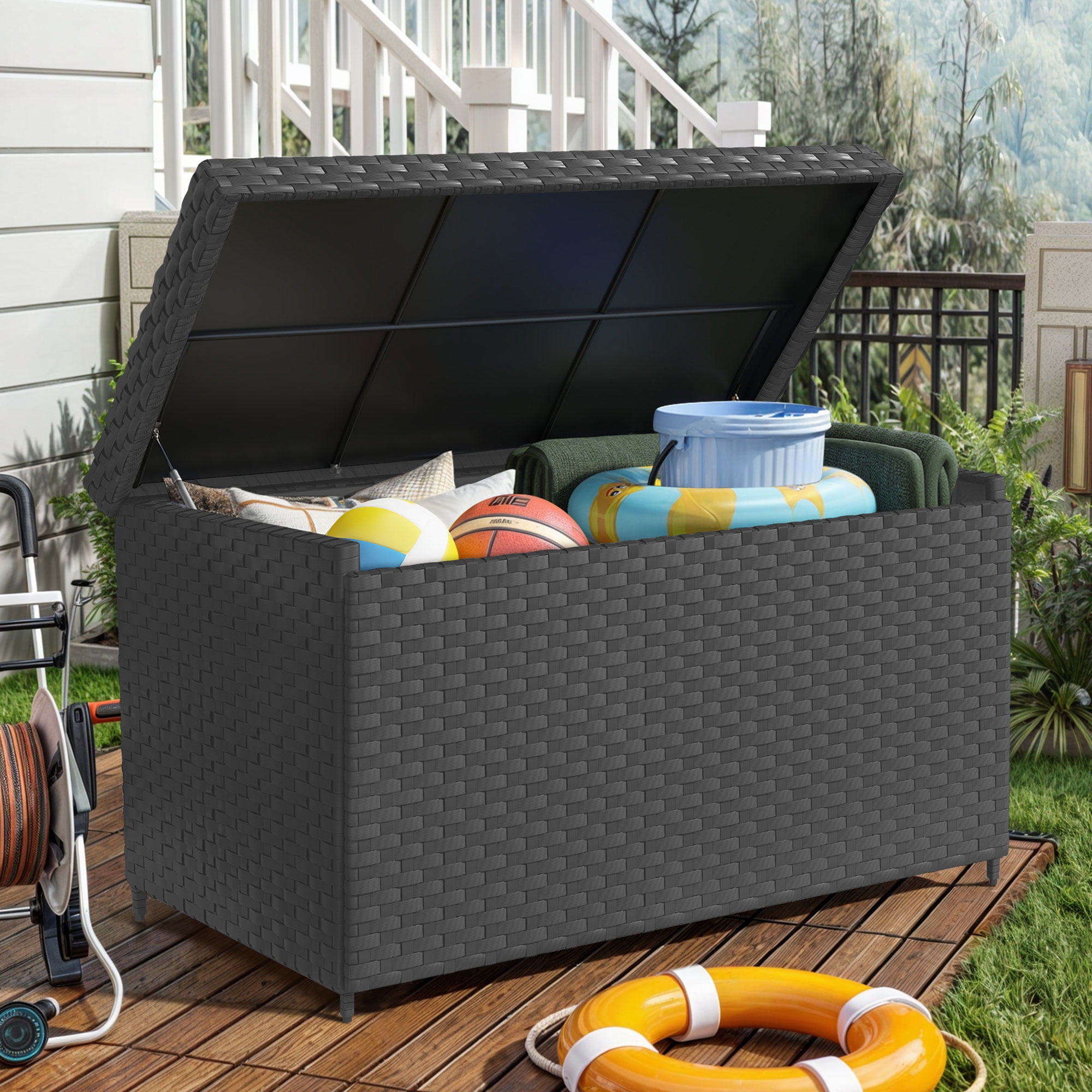 Dextrus 170 Gallon Weatherproof Deck Box Patio Garden Pool Storage ...