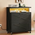 Dextrus 2 Drawer File Cabinet with Charging Station & LED Light ...