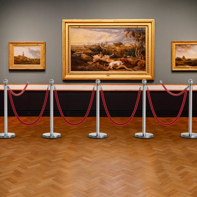 Dextrus 2-Pack Perfect 40" Silver Stanchions with Red Velvet Ropes ...